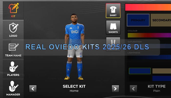 Real Oviedo Kits 2025/26 DLS 25 | Dream League Soccer 25